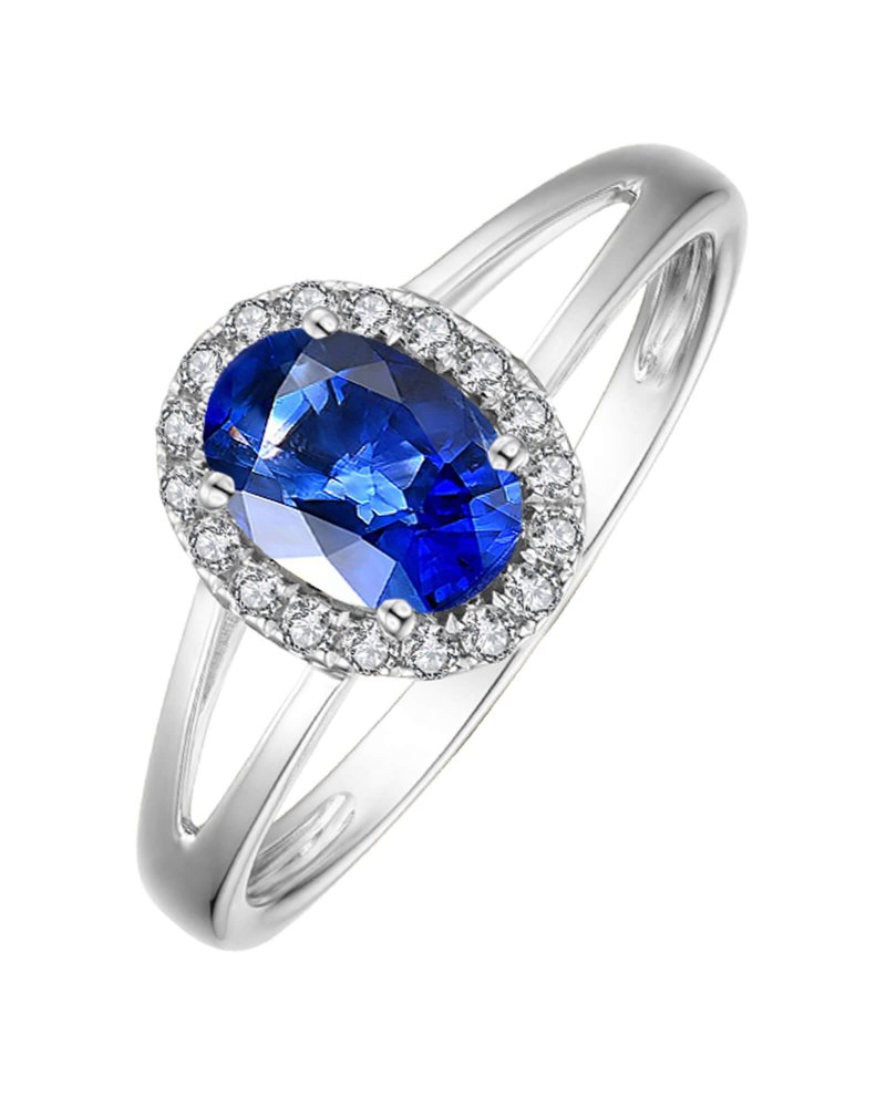 OVAL COLORED STONE DIAMOND RING - Diasun Fine Jewelry