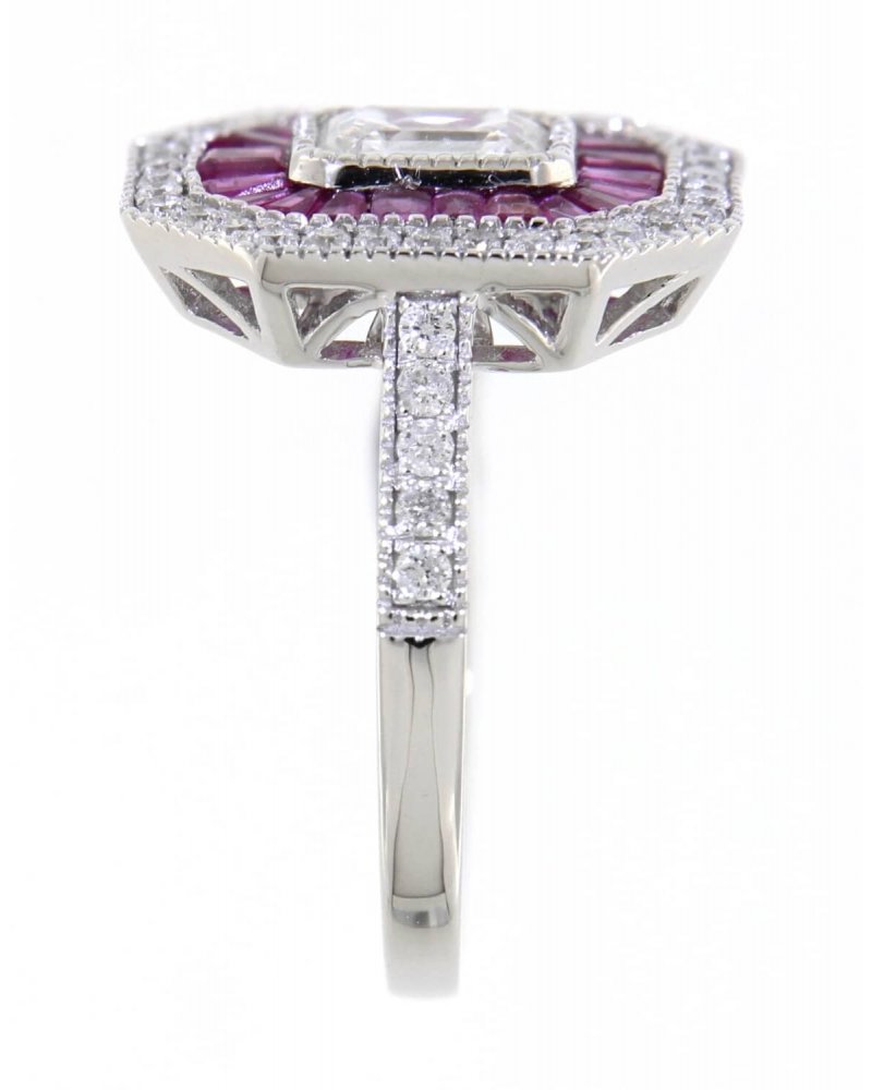 OCTAGON STYLE RUBY DIAMOND RING - Diasun Fine Jewelry