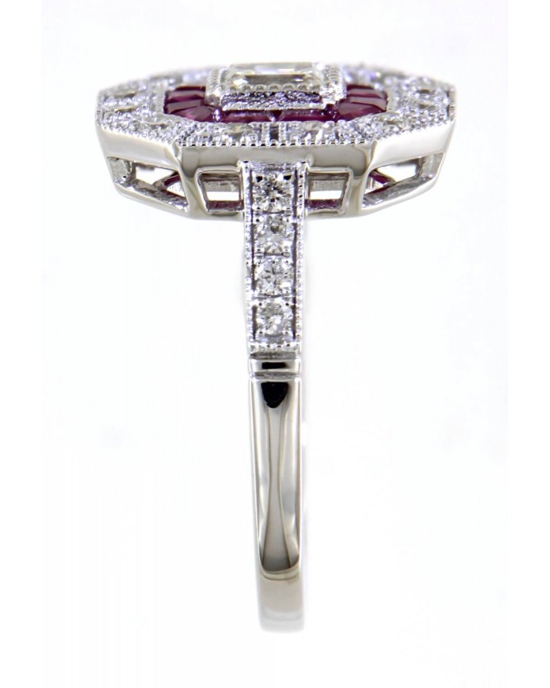 OCTAGON STYLE RUBY DIAMOND RING - Diasun Fine Jewelry