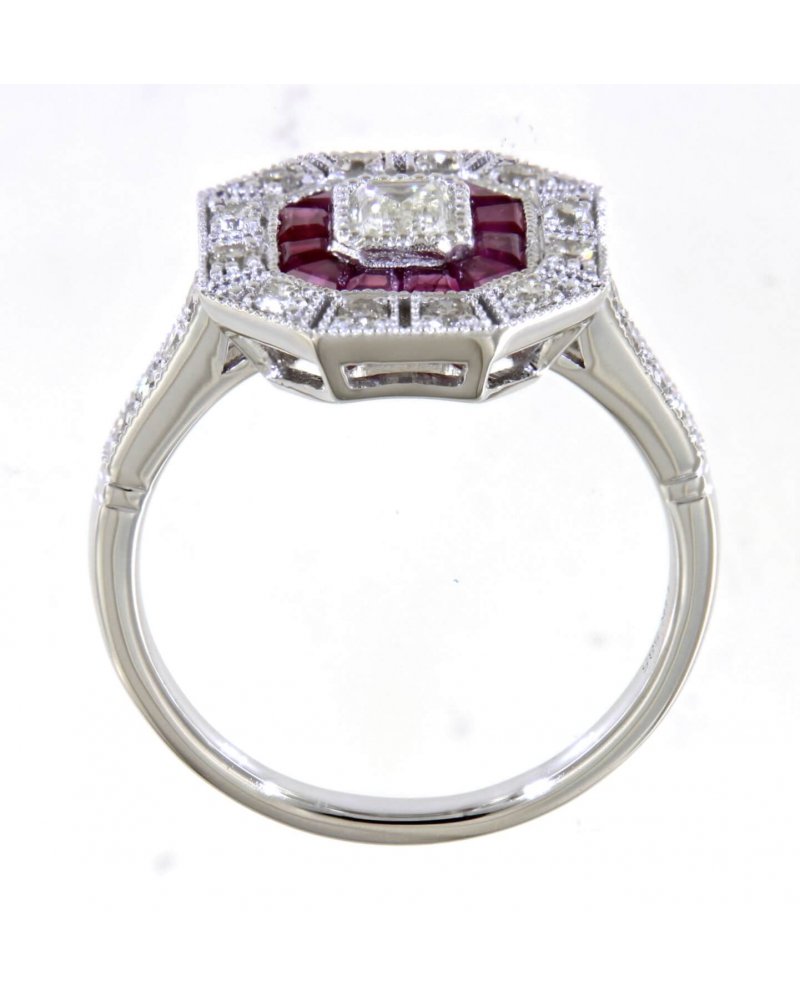 OCTAGON STYLE RUBY DIAMOND RING - Diasun Fine Jewelry