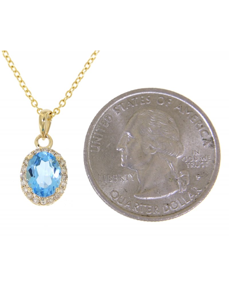 OVAL COLORED STONE DIAMOND PENDANT - Diasun Fine Jewelry