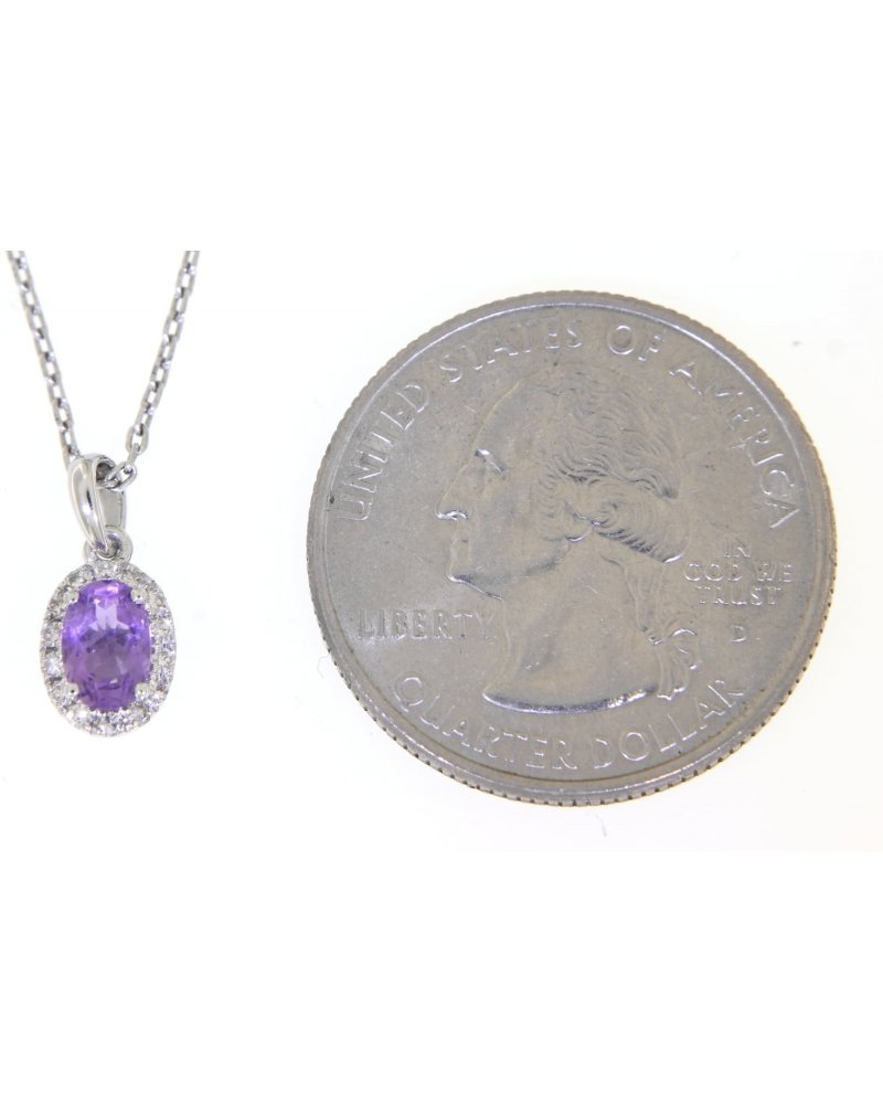 OVAL COLORED STONE DIAMOND PENDANT - Diasun Fine Jewelry