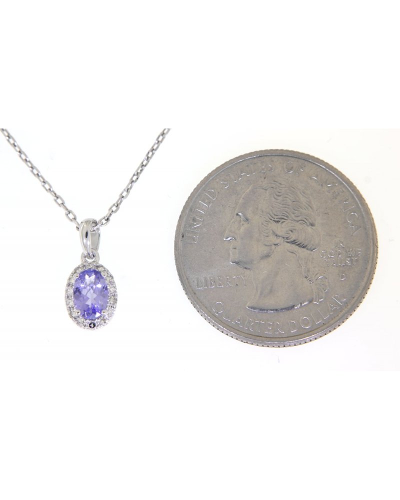 OVAL COLORED STONE DIAMOND PENDANT - Diasun Fine Jewelry