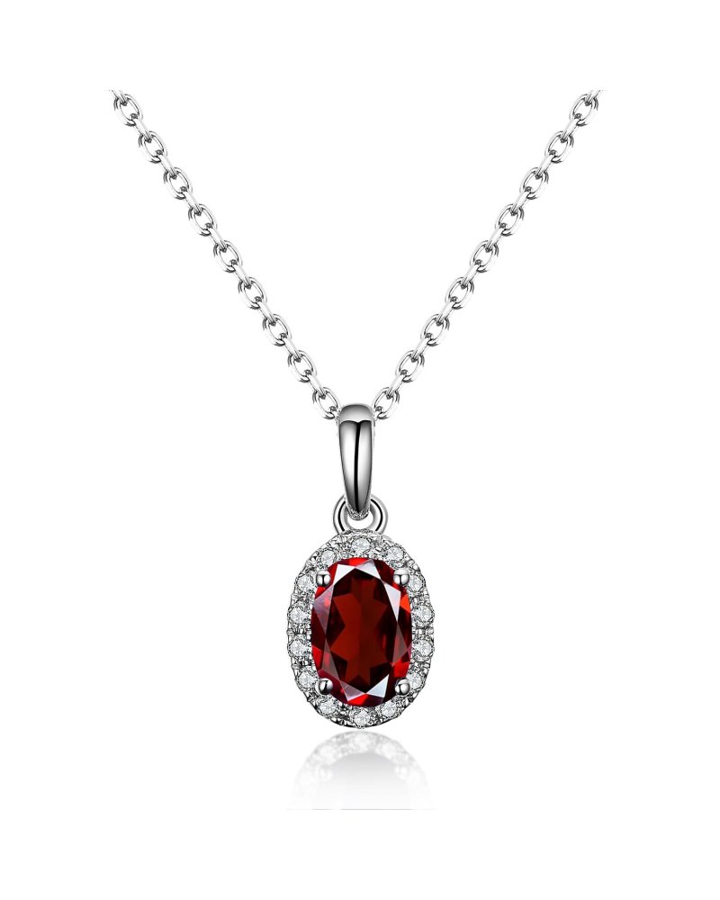 OVAL COLORED STONE DIAMOND PENDANT - Diasun Fine Jewelry