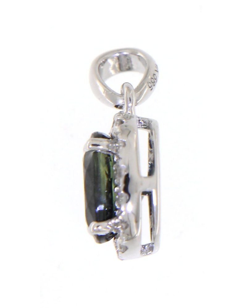 OVAL COLORED STONE DIAMOND PENDANT - Diasun Fine Jewelry