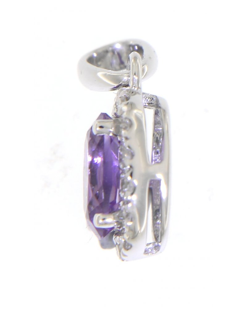 OVAL COLORED STONE DIAMOND PENDANT - Diasun Fine Jewelry