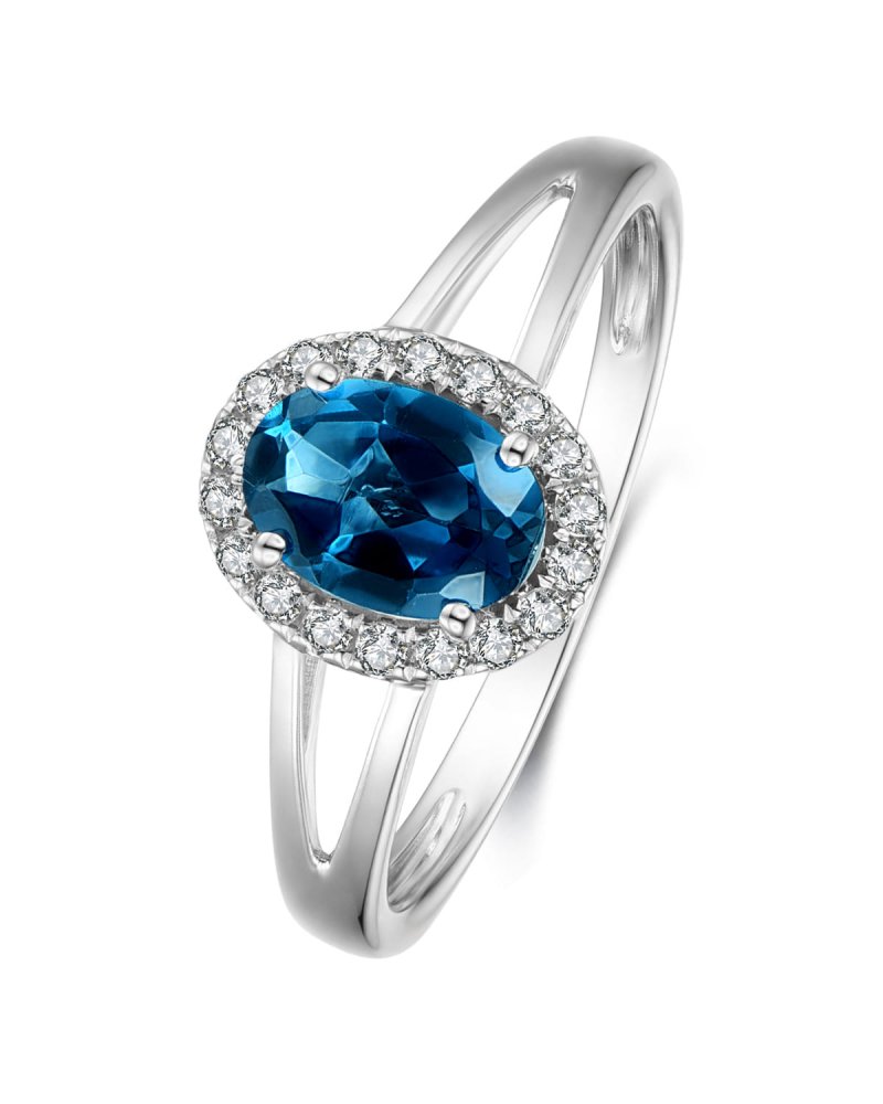 OVAL COLORED STONE DIAMOND RING - Diasun Fine Jewelry